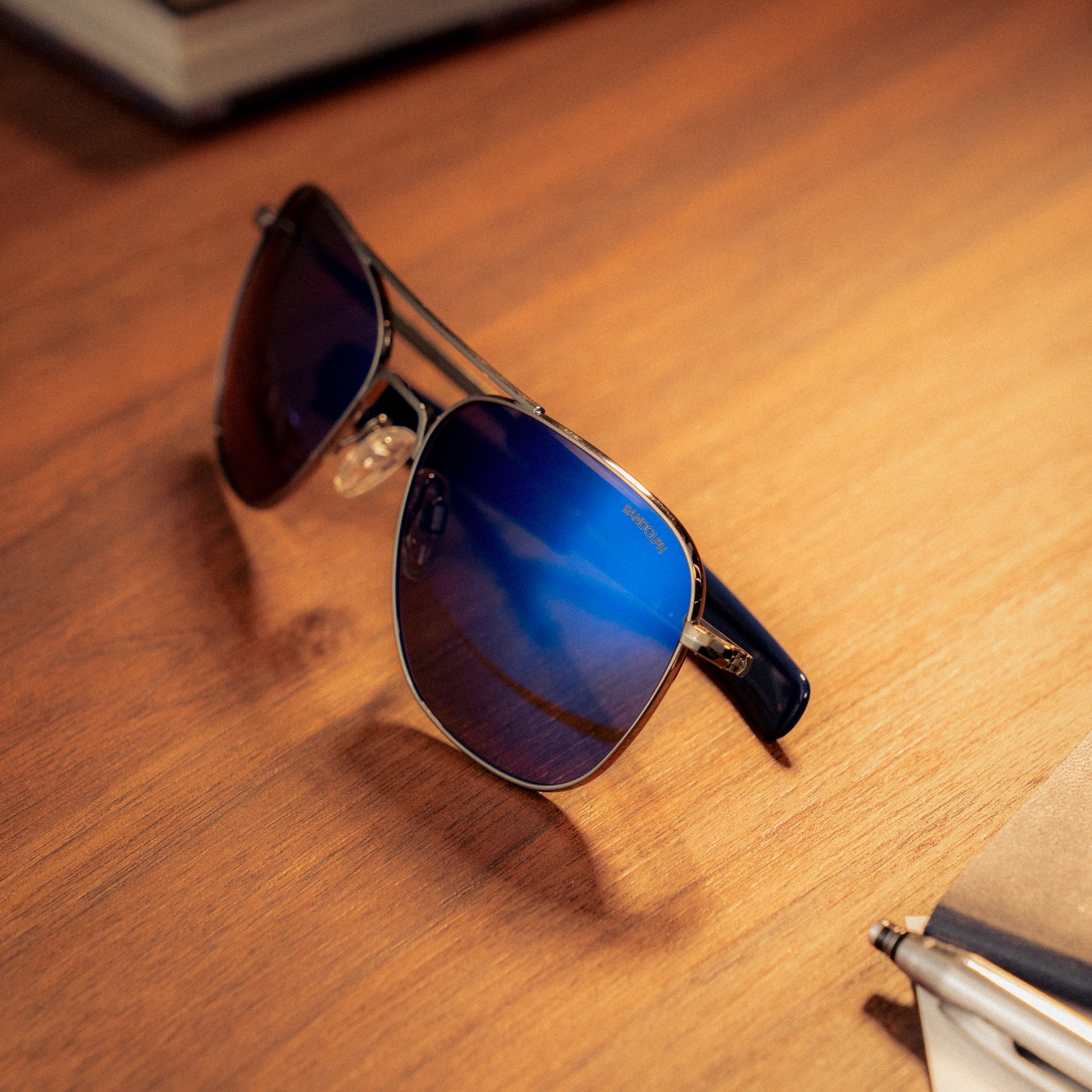 Aviator Sunglasses - Gunmetal & Atlantic Blue | Randolph USA