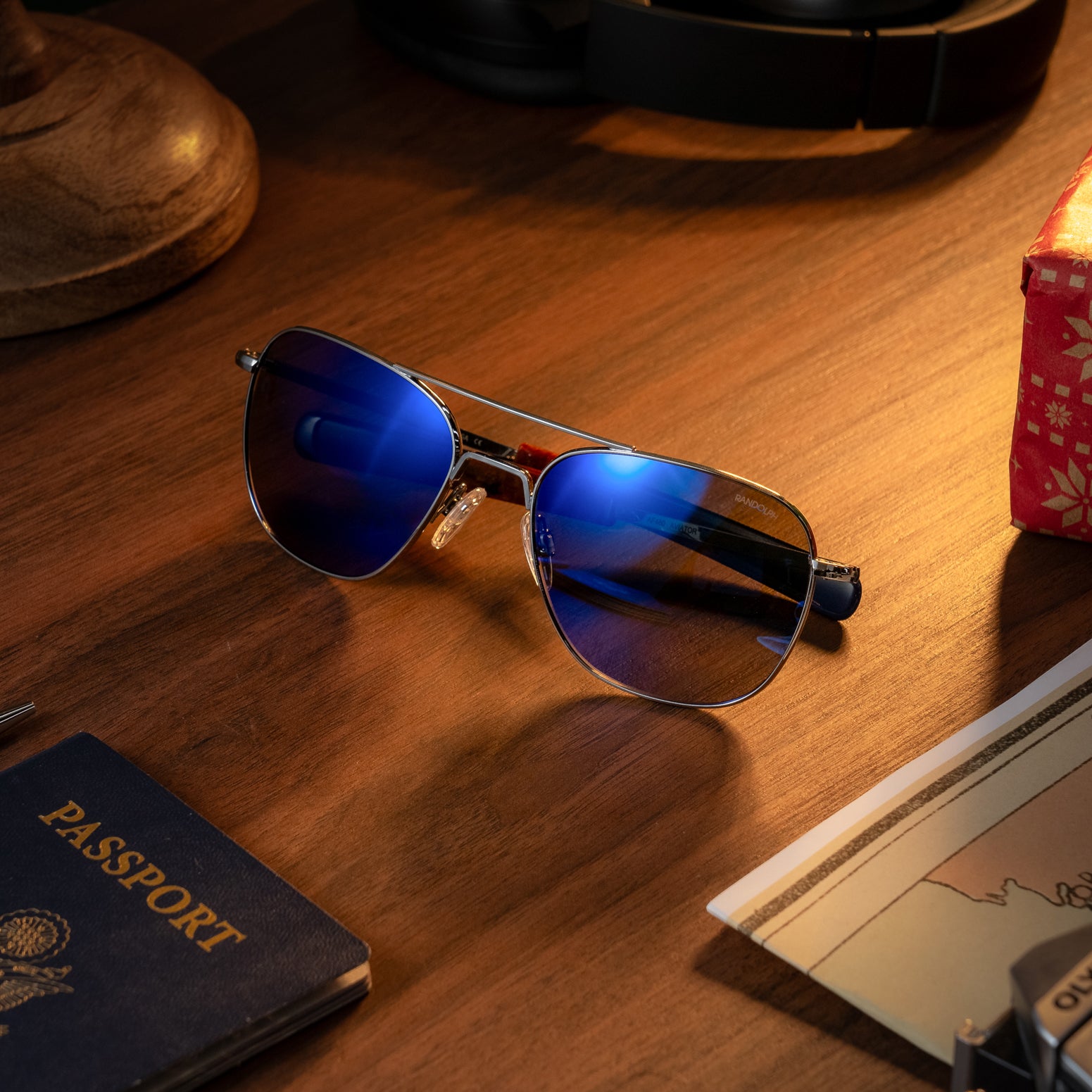 Aviator Sunglasses - Gunmetal & Atlantic Blue | Randolph USA