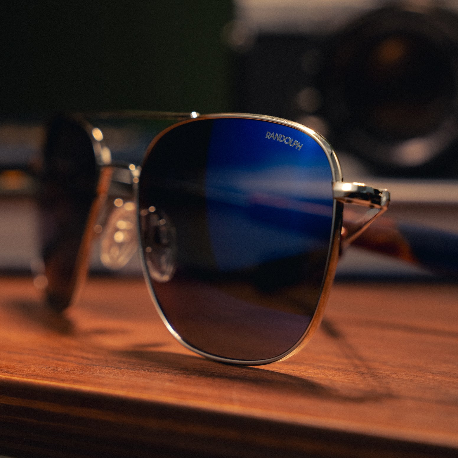 Aviator Sunglasses - Gunmetal & Atlantic Blue | Randolph USA