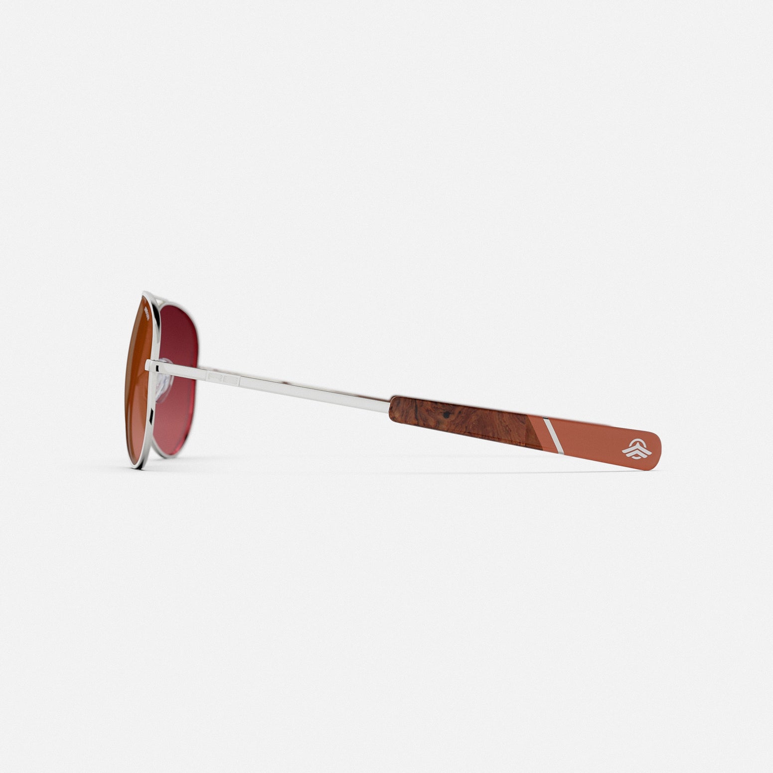 Concorde Aviator Sunglasses - 23k White Gold & Sunset Rose | Randolph USA