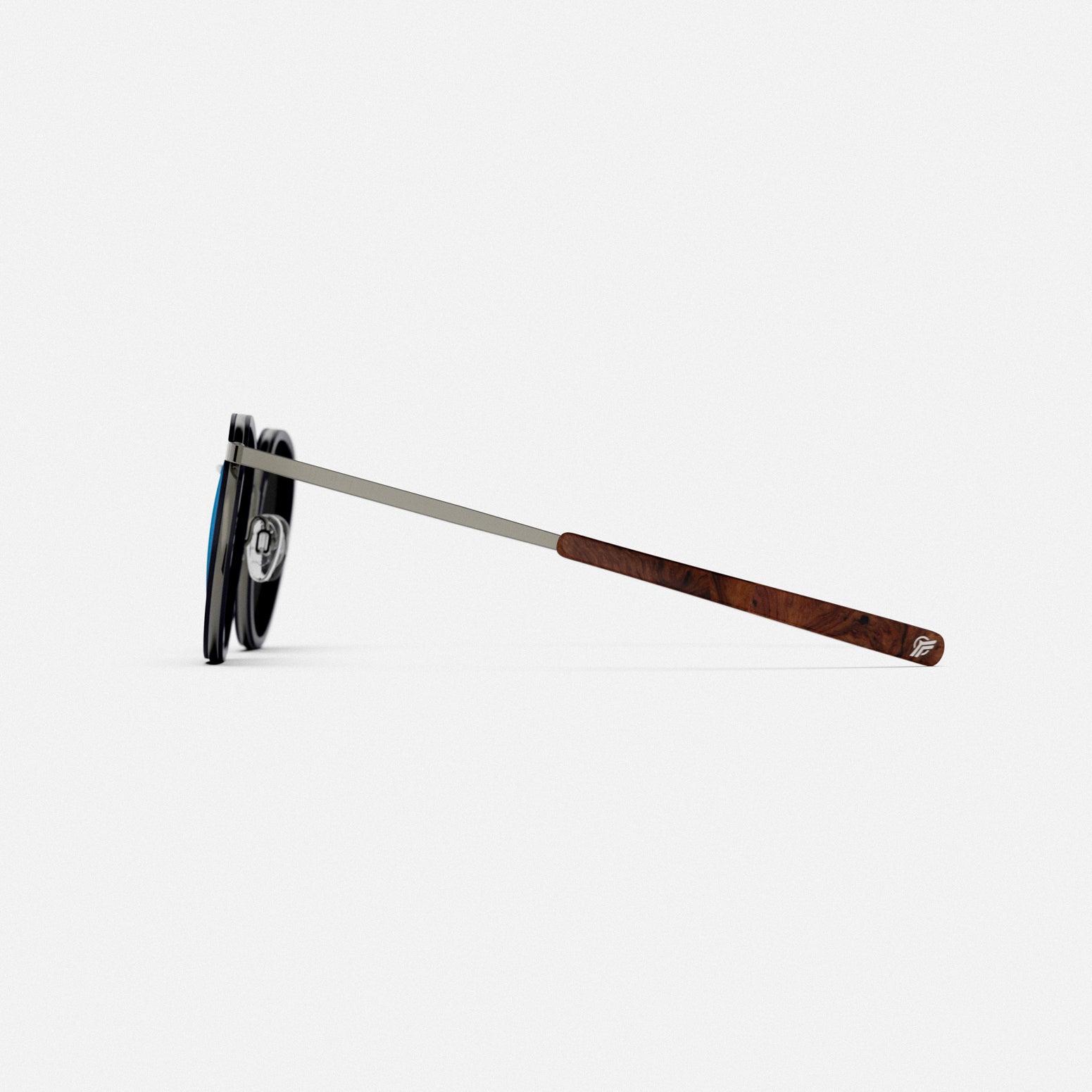 P3 Fusion Round Sunglasses - Gunmetal & Nautical Blue Inlay | Randolph USA