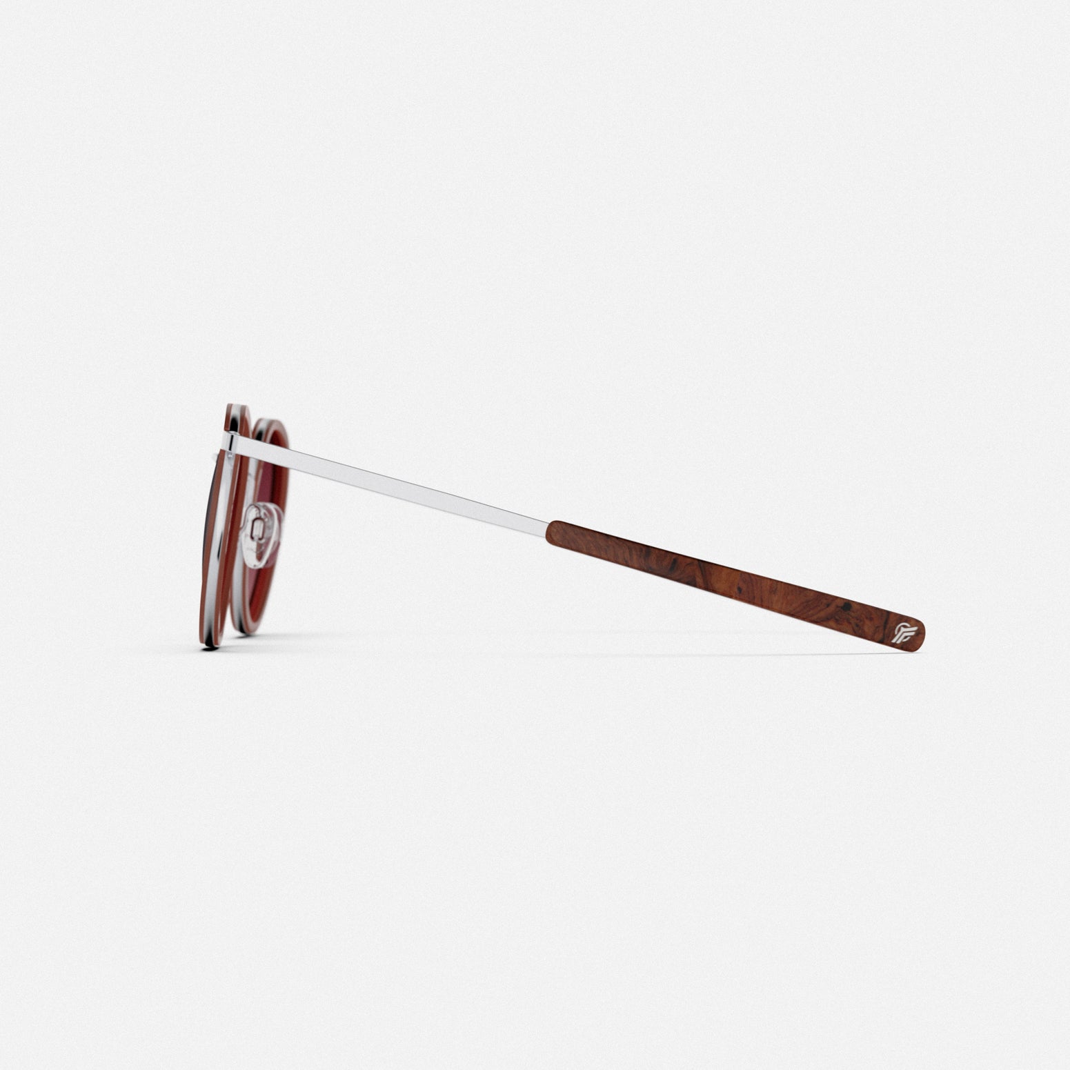 P3 Fusion Round Sunglasses - 23k White Gold & Take Off Inlay | Randolph USA
