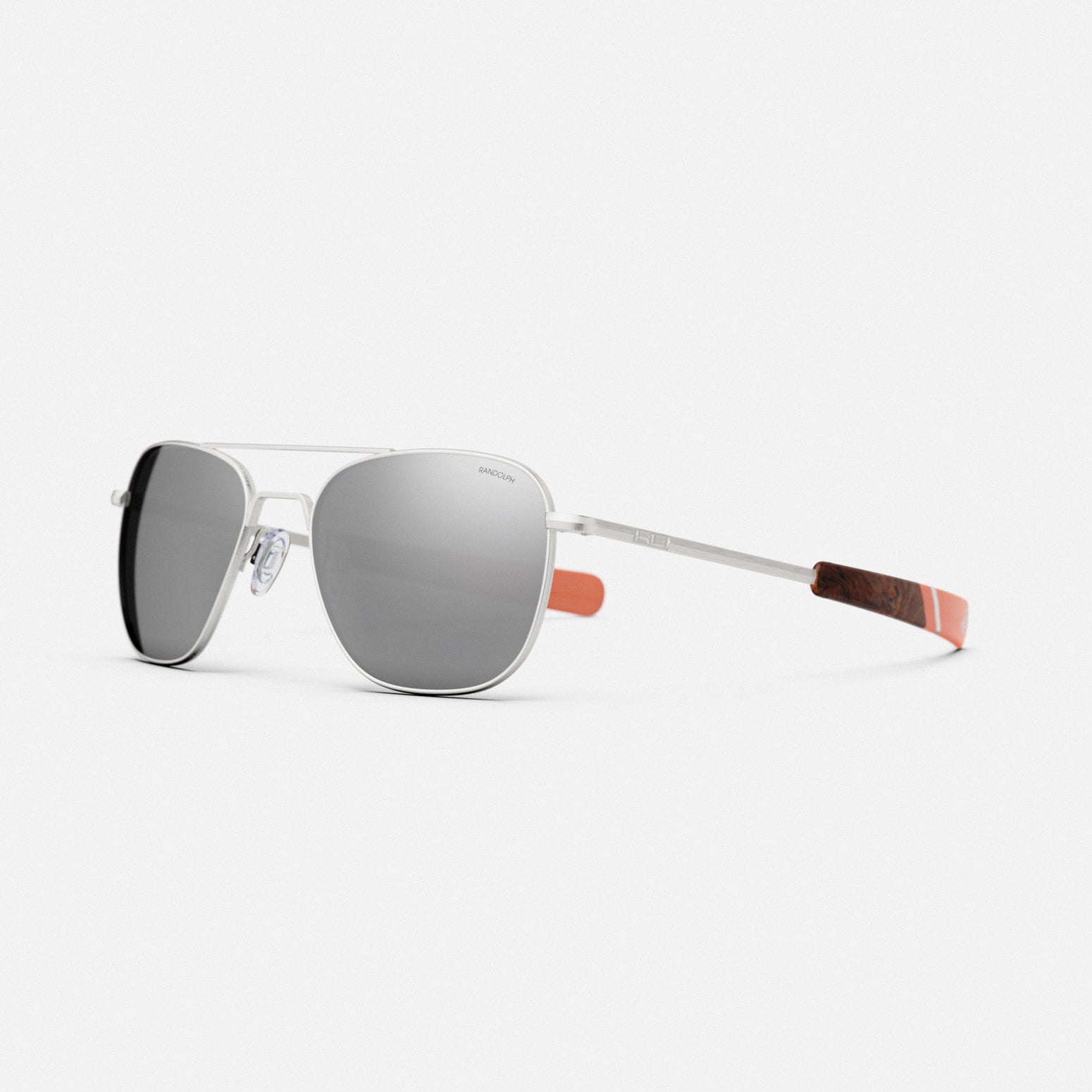 Aviator - Satin Silver & Polarized Silver Mirror Lenses | Randolph USA