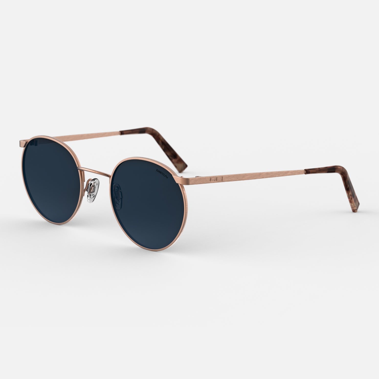 P3 Round Sunglasses in 22k Rose Gold | Randolph USA