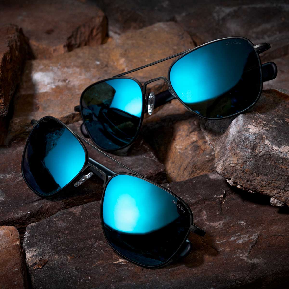 Aviator - Matte Black Sunglasses | Randolph USA