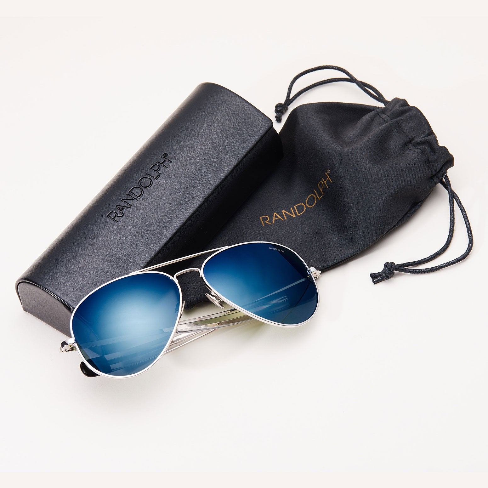 Concorde 23K White Gold & Cobalt Sunglasses | Randolph USA
